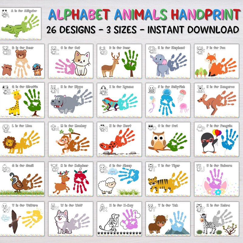 Handprint Alphabet - Etsy