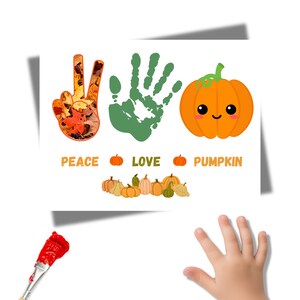 Fall Handprint Art, Pumpkin Handprint Craft, Preschool Activity for ...