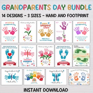 Grandparent Day Handprint Art Bundle, Handprint Craft, Preschool ...