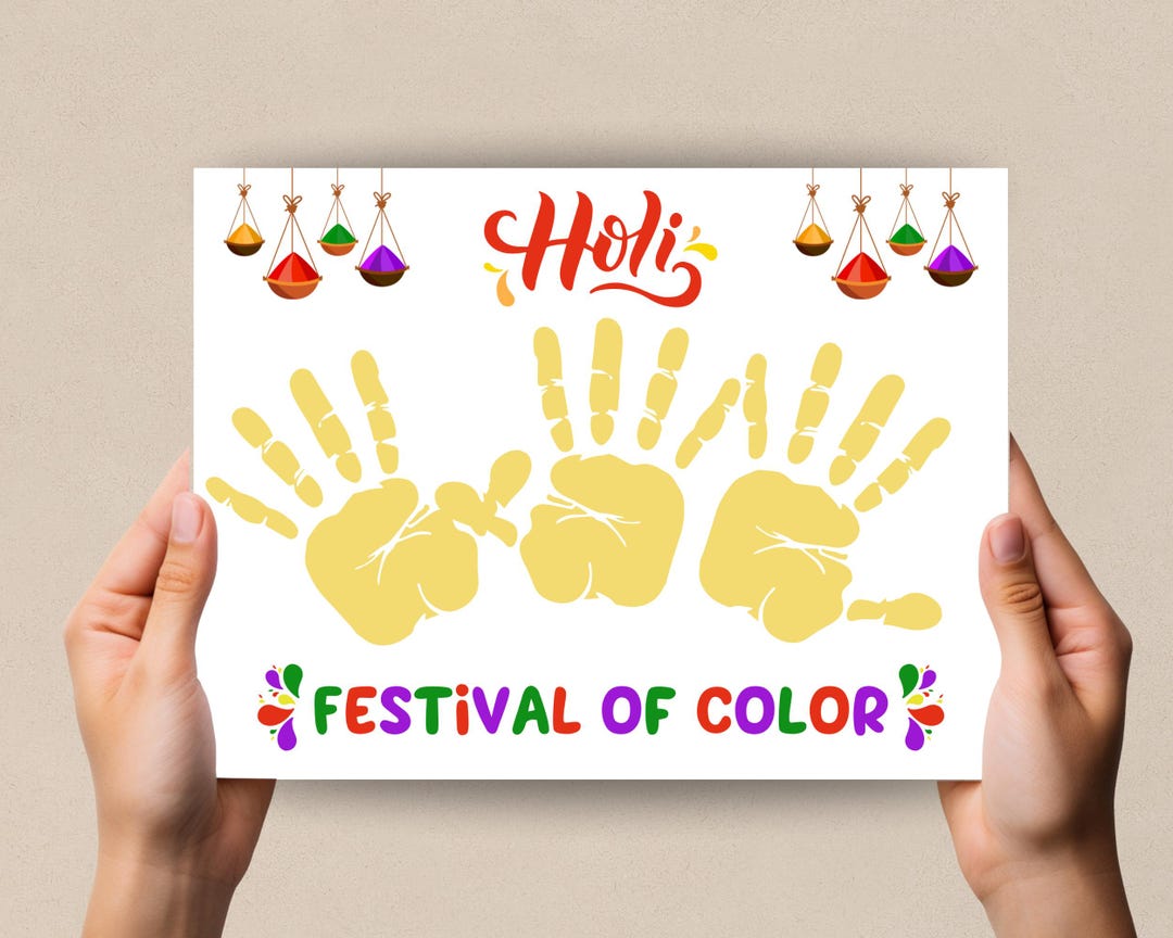 Holi Handprint Art, Holi Handprint Keepsake, Preschool Handprint Craft ...