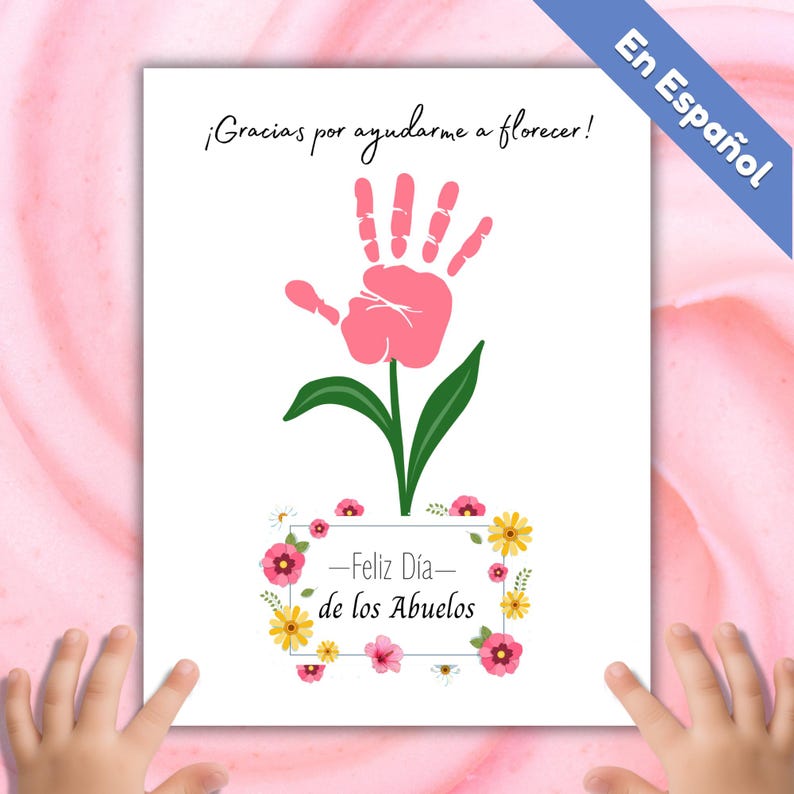 Grandparents Day Handprint, Feliz Día De Los Abuelos Handprint Craft ...