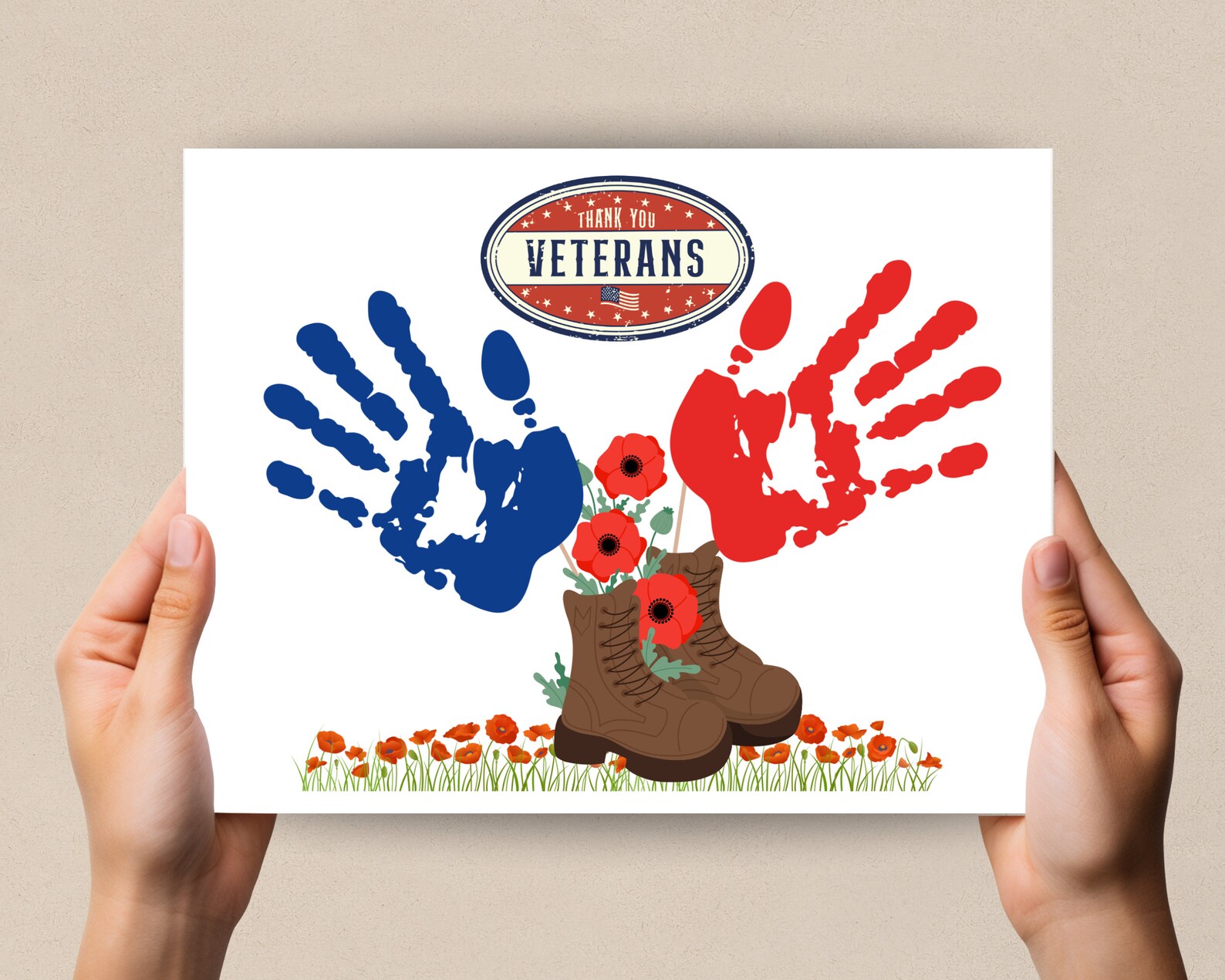 Veterans Day Handprint Art, Veterans Day Handprint Craft, Thank You ...