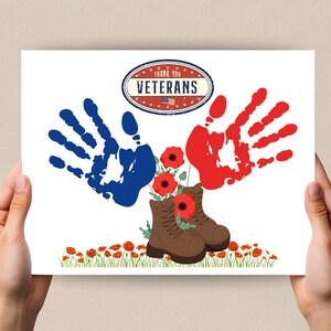 Veterans Day Handprint Art, Veterans Day Handprint Craft, Thank You ...