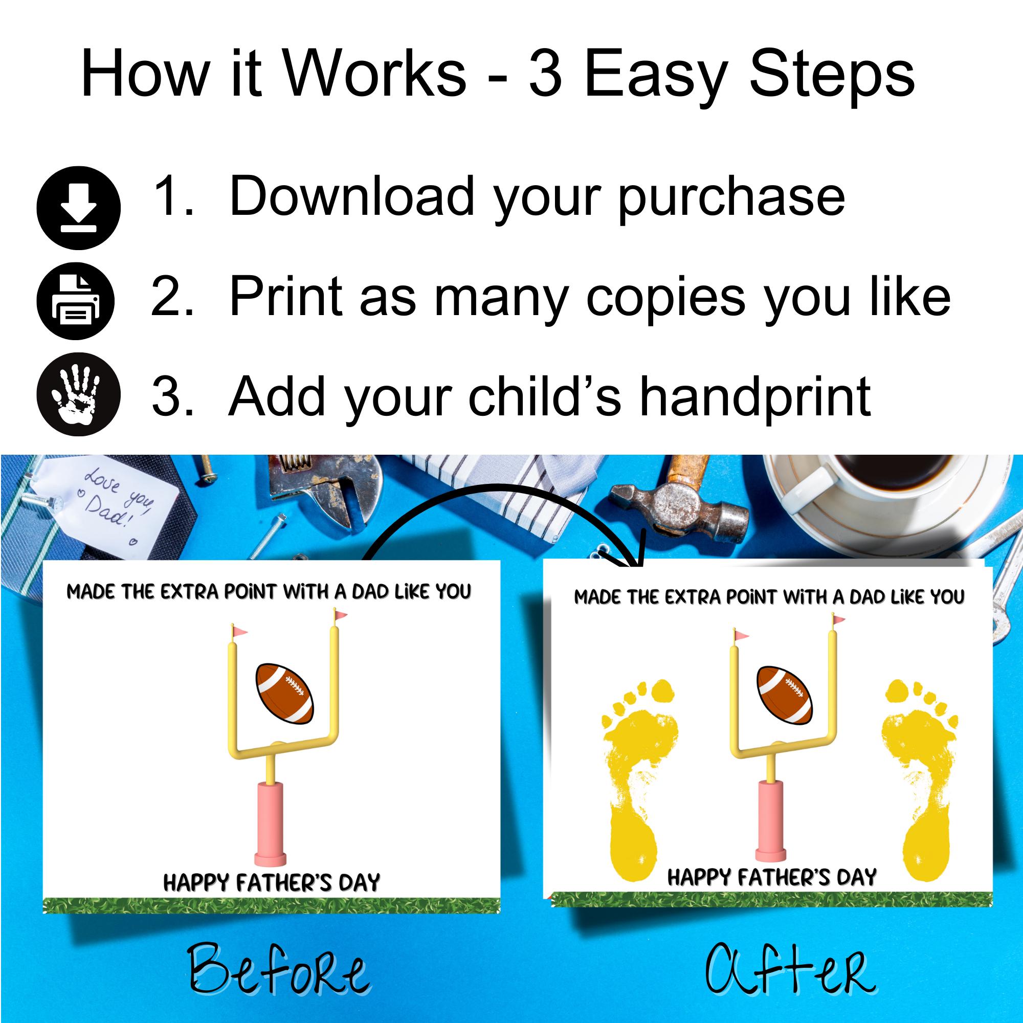 Father's Day Footprint Craft, Preschool Kids Baby Toddler Activity ...