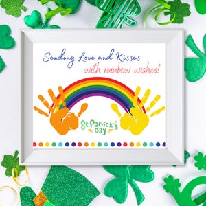 St Patrick's Day Handprint Craft, St Patrick's Day Rainbow Wishes, St ...