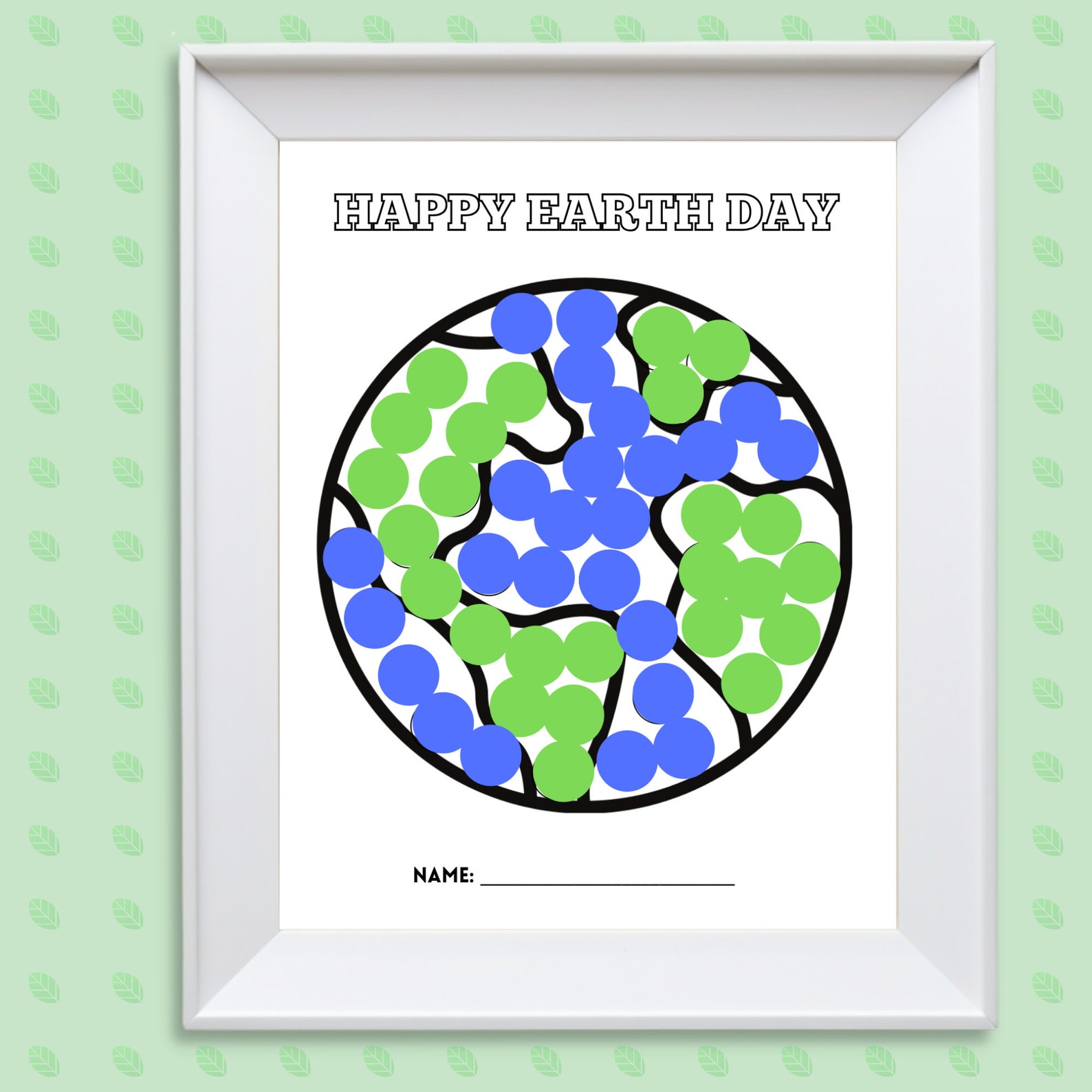 Earth Day Dot Marker Coloring Page for Preschoolers. Earth Day Earth ...