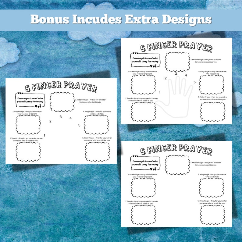 5 Finger Prayer Handprint Art, Sunday School Activity, Grow in Christ ...