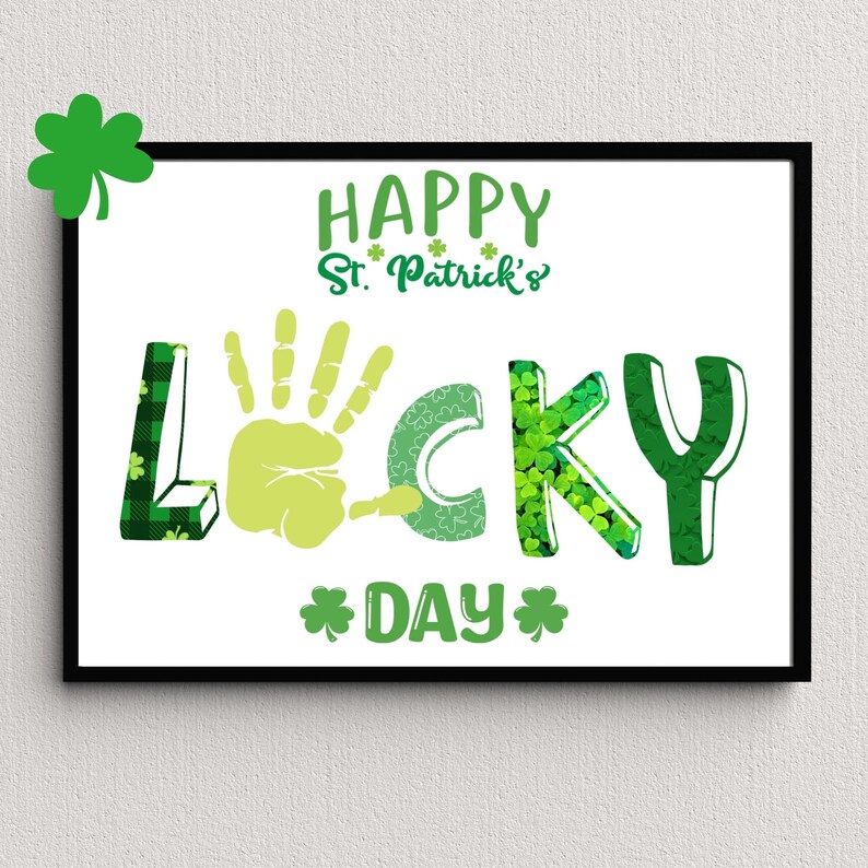 St Patrick's Day Lucky Handprint Art, St Patrick's Day Craft, St ...