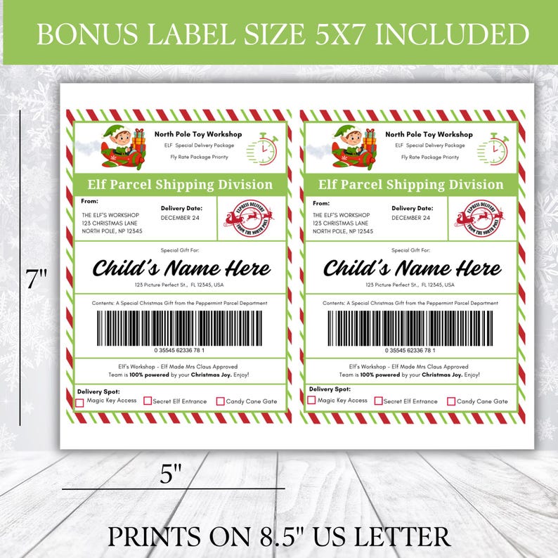 EDITABLE Elf Shipping Label, Printable Elf Shipping Label, Elf Arrival ...