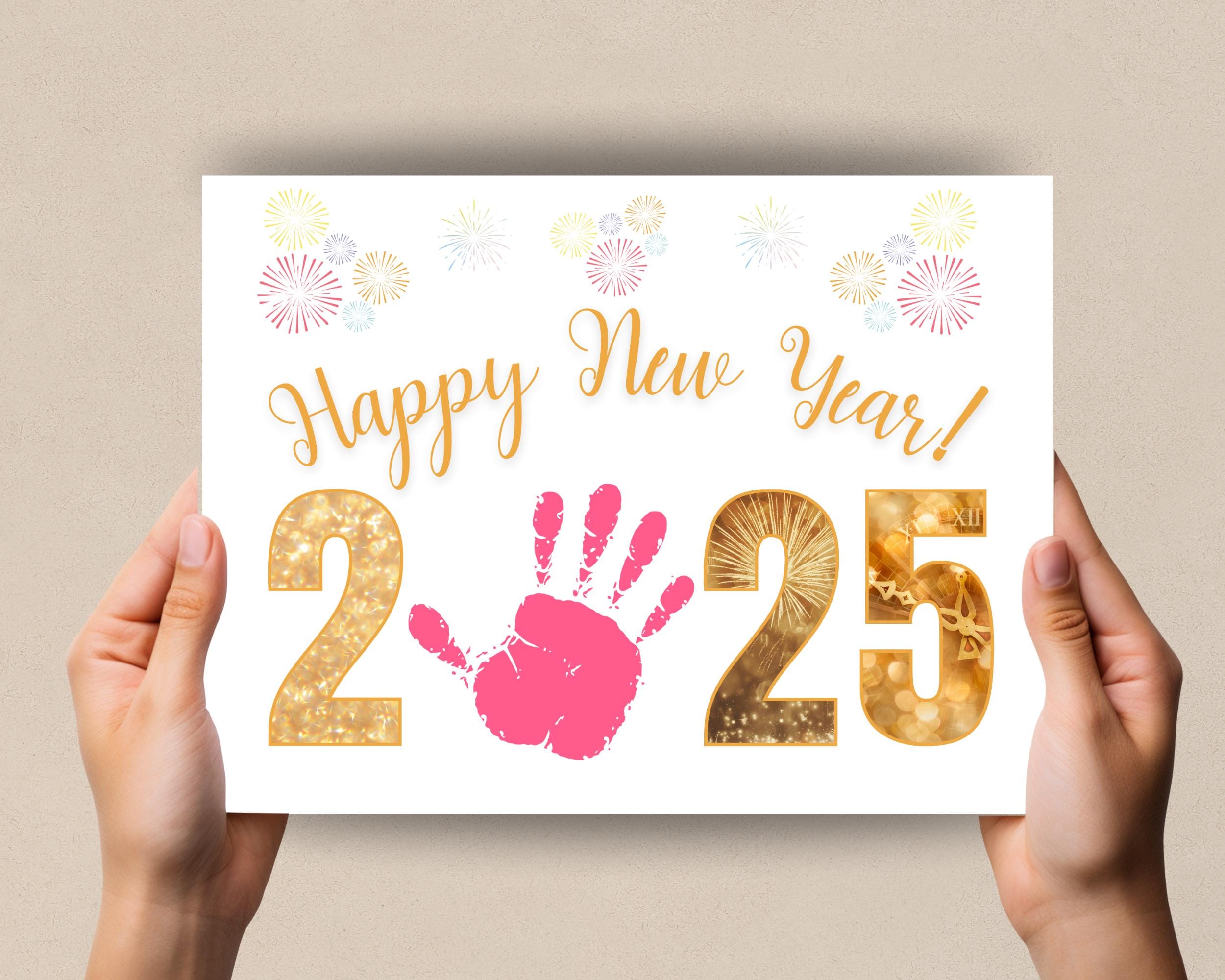 New Years Handprint Craft, New Years Handprint Art, 2025 Handprint ...