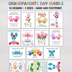Grandparent Day Handprint Art Bundle, Handprint Craft, Preschool ...