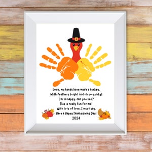 Turkey Handprint Art, Thanksgiving Poem, Handprint Craft, Preschool ...