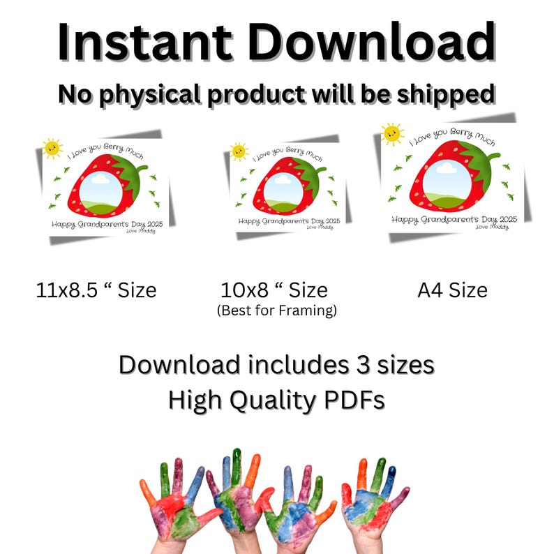 Grandparent's Day Fingerprint Craft With Child's Photo, Gift for ...