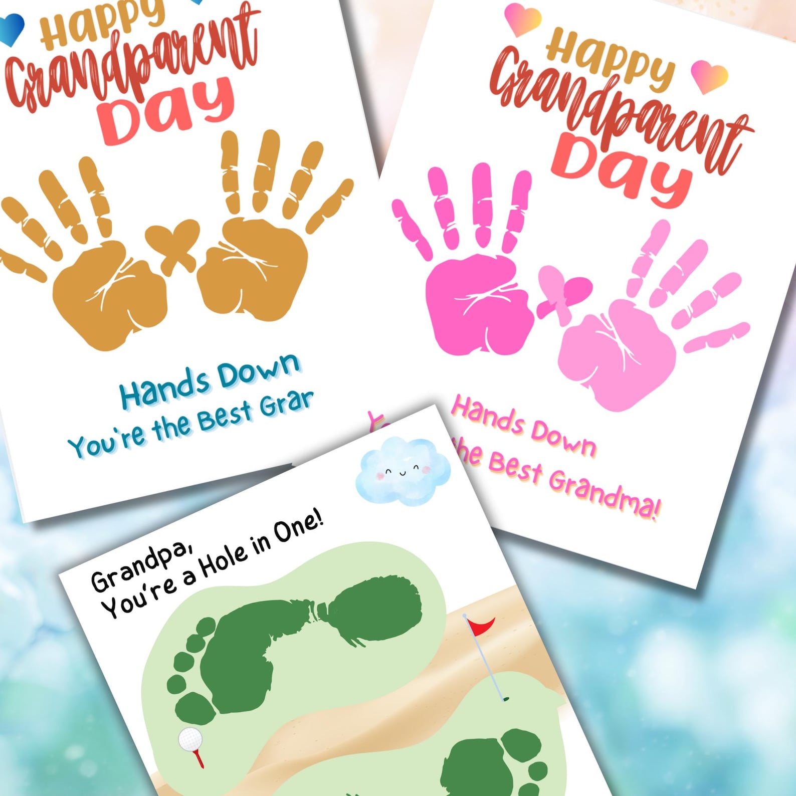 Grandparent Day Handprint Art Bundle, Handprint Craft, Preschool ...
