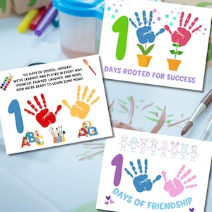 100 Day of School Handprint Art Bundle, Handprint Craft, Printable ...