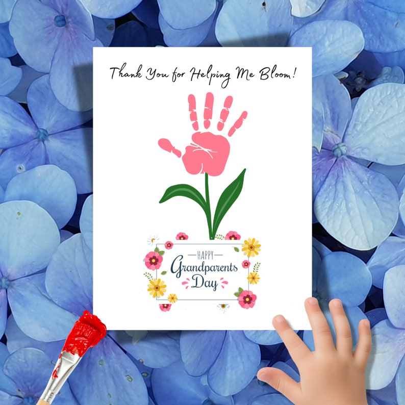 Grandparent Day Handprint Art, Preschool Handprint Craft Activity for ...