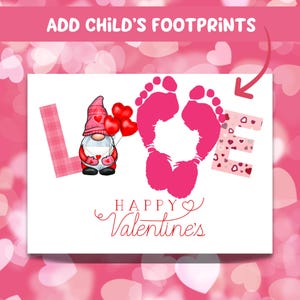 Valentine's Day Handprint Art, Gnome Handprint Craft, Valentine's Day ...