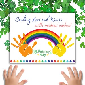 St Patrick's Day Handprint Craft, St Patrick's Day Rainbow Wishes, St ...