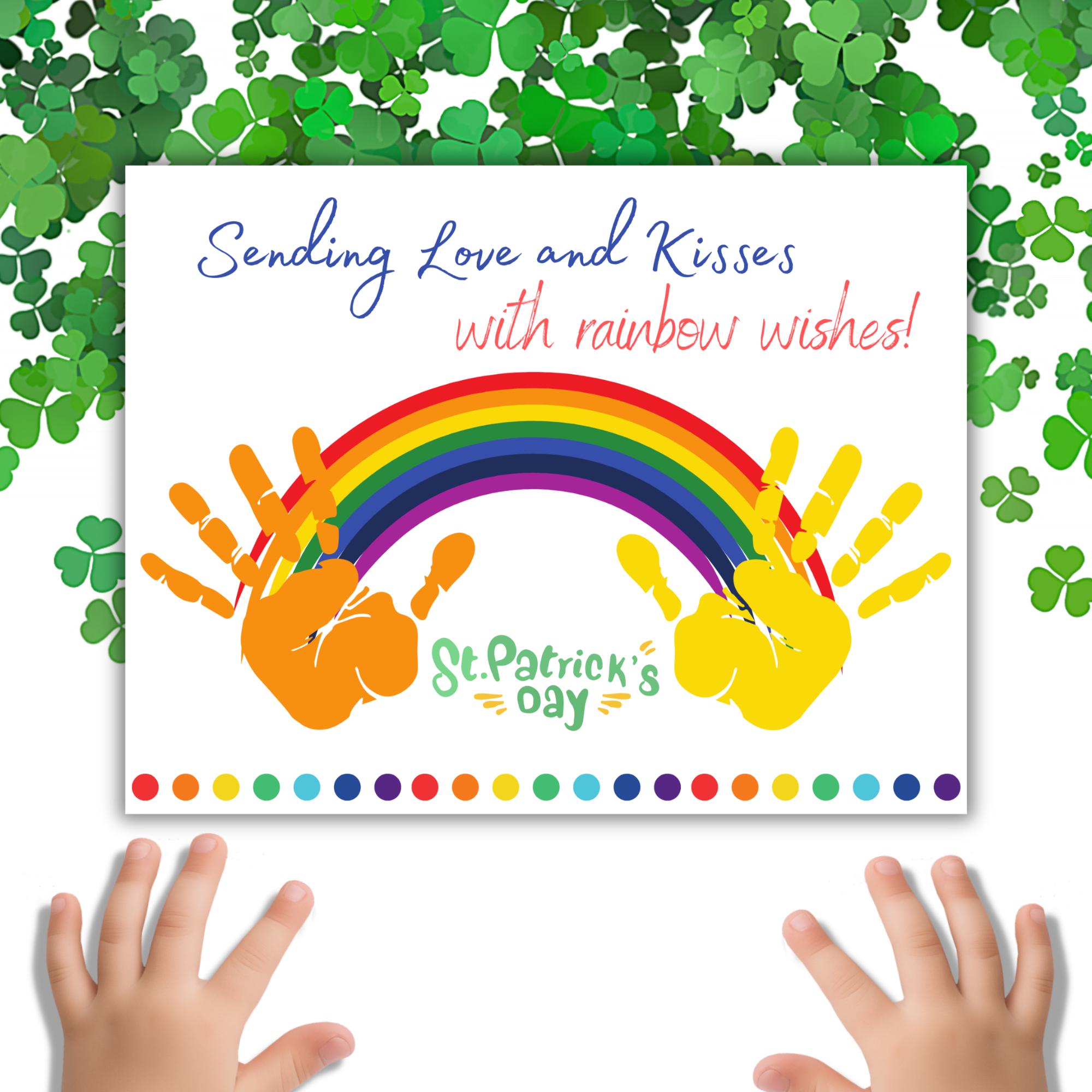 St Patrick's Day Handprint Craft, St Patrick's Day Rainbow Wishes, St ...