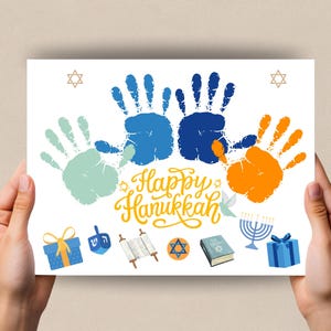 Hanukkah Handprint Craft, Handprint Art, Daycare Craft Happy Hanukkah ...