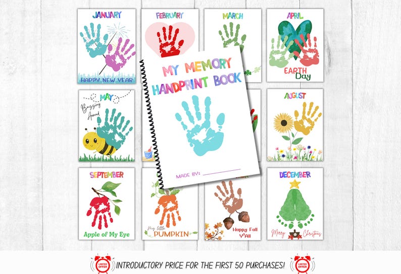 Handprint Memory Book, Handprint Art Printable Handprint Activity for ...