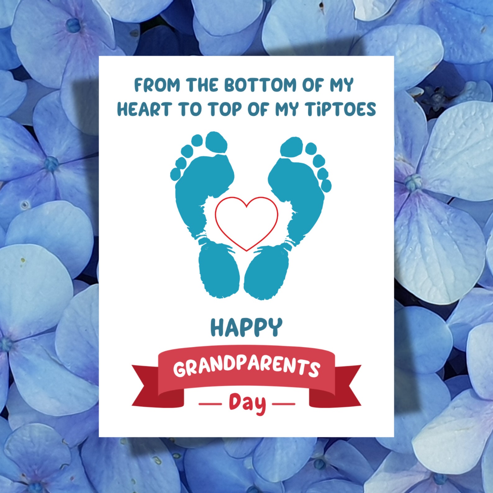 Grandparent's Day Footprint Art, Preschool Footprint Craft Activity for ...