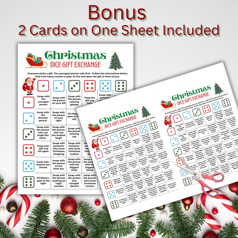 Christmas Gift Exchange Dice Game, Printable Game, Christmas Party ...