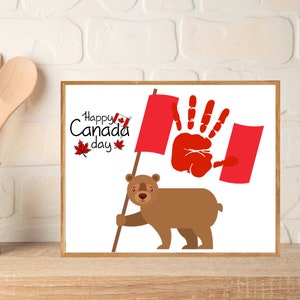 Canada Day Handprint Art, Handprint Craft Activity for Toddler Baby ...
