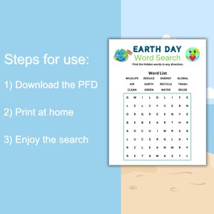 Earth Day Word Search, Earth Day Game, Classroom Activity, Family Game ...