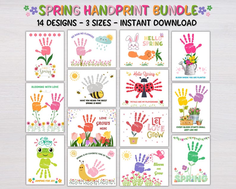 Spring Handprint Craft, Spring Handprint Art, Printable Activity Babies ...