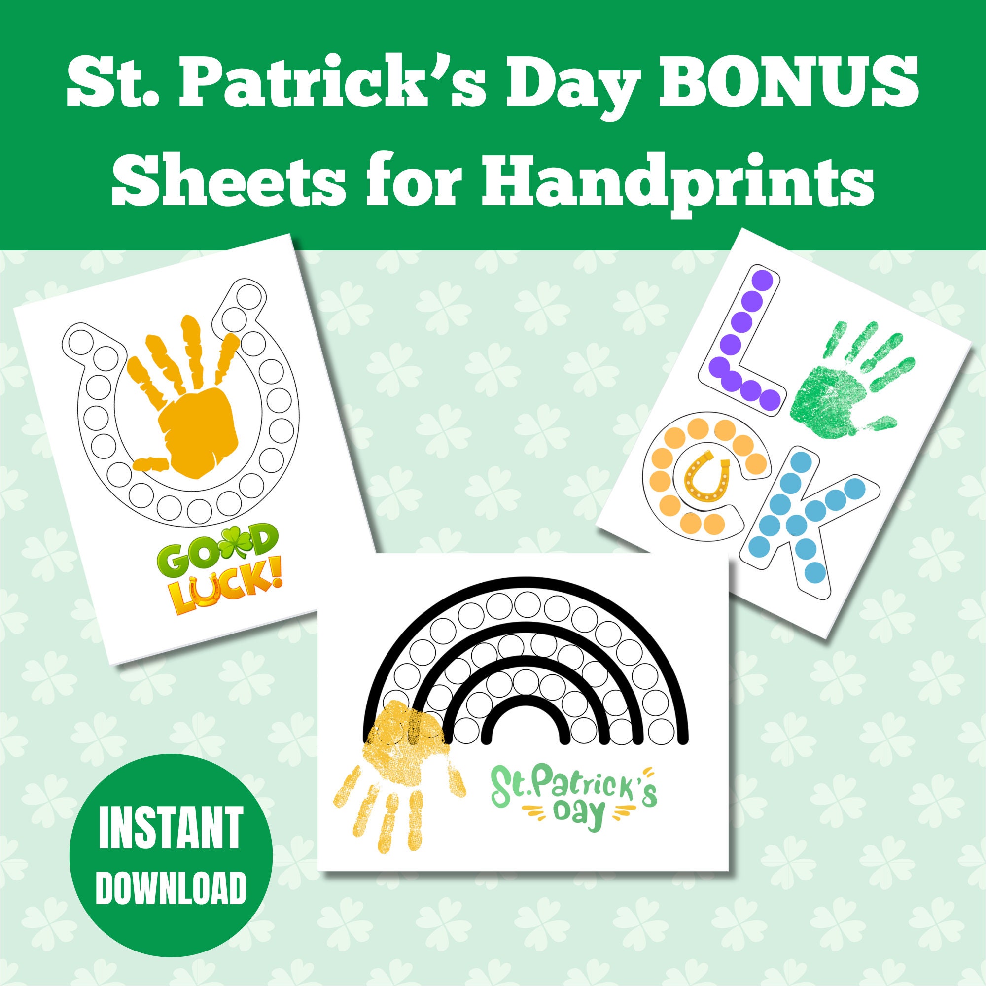 St Patrick's Day Dot Marker Coloring Page Bundle for Preschoolers. St ...