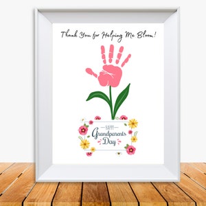 Grandparent Day Handprint Art, Preschool Handprint Craft Activity for ...