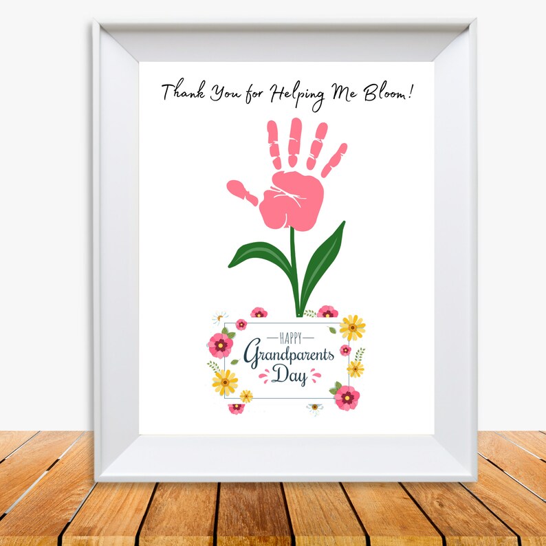 Grandparent Day Handprint Art, Preschool Handprint Craft Activity for ...