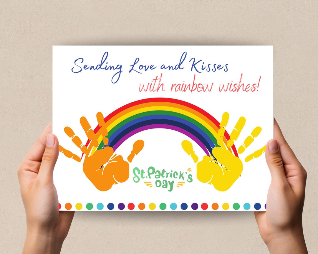 St Patrick's Day Handprint Craft, St Patrick's Day Rainbow Wishes, St ...
