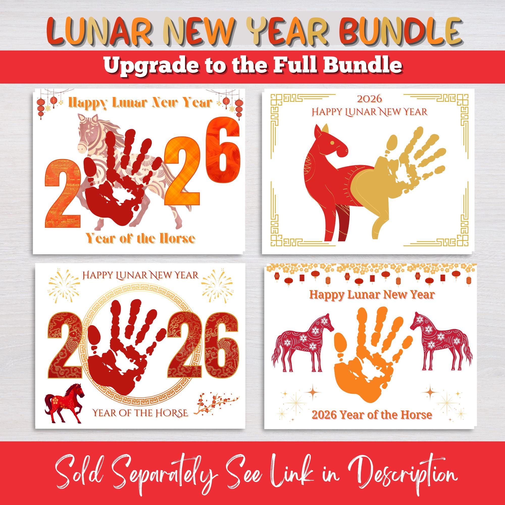 Lunar New Year 2026 Handprint Craft, Year of the Horse Handprint Art ...