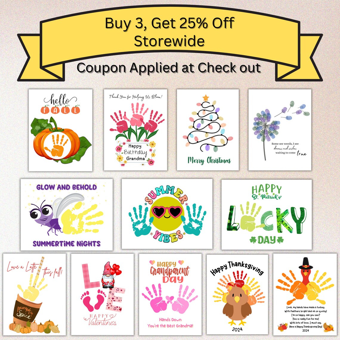 Summer Handprint Art, Preschool Handprint Craft Activity for Babies ...