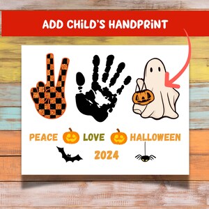 Halloween Handprint Art, Ghost Handprint Craft, Preschool Activity for ...