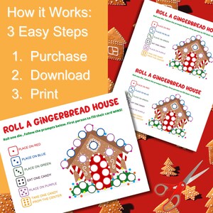 Roll a Gingerbread House Game, Printable Holiday Game, Christmas Party ...