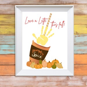 Fall Handprint Art, Latte Handprint Craft, Preschool Activity for ...