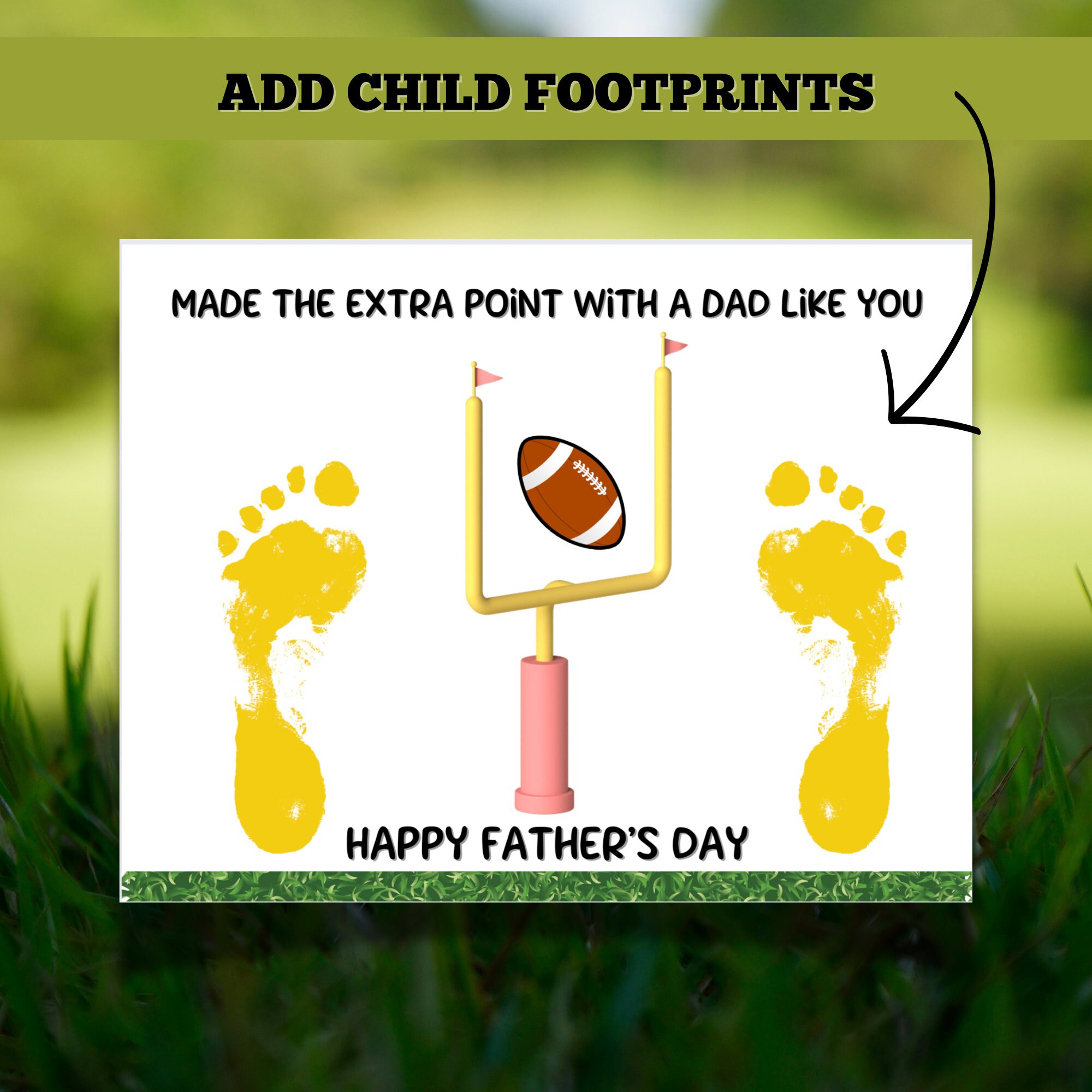 Father's Day Footprint Craft, Preschool Kids Baby Toddler Activity ...