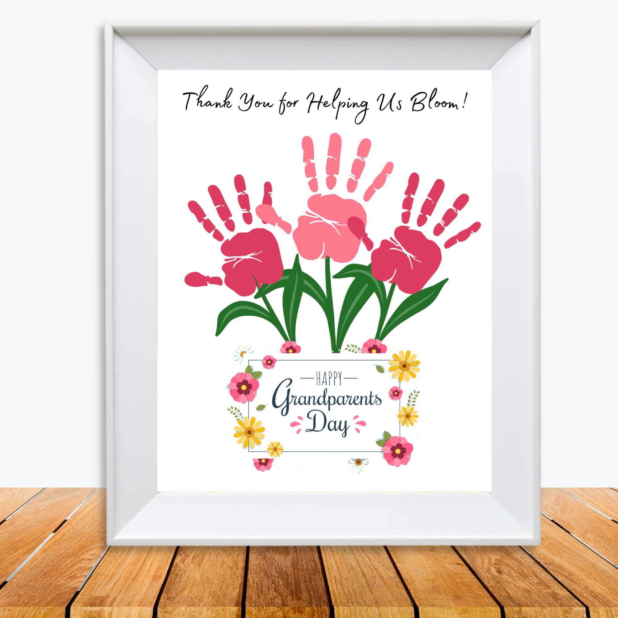Grandparents Day Handprint Art, Preschool Handprint Craft Activity for ...