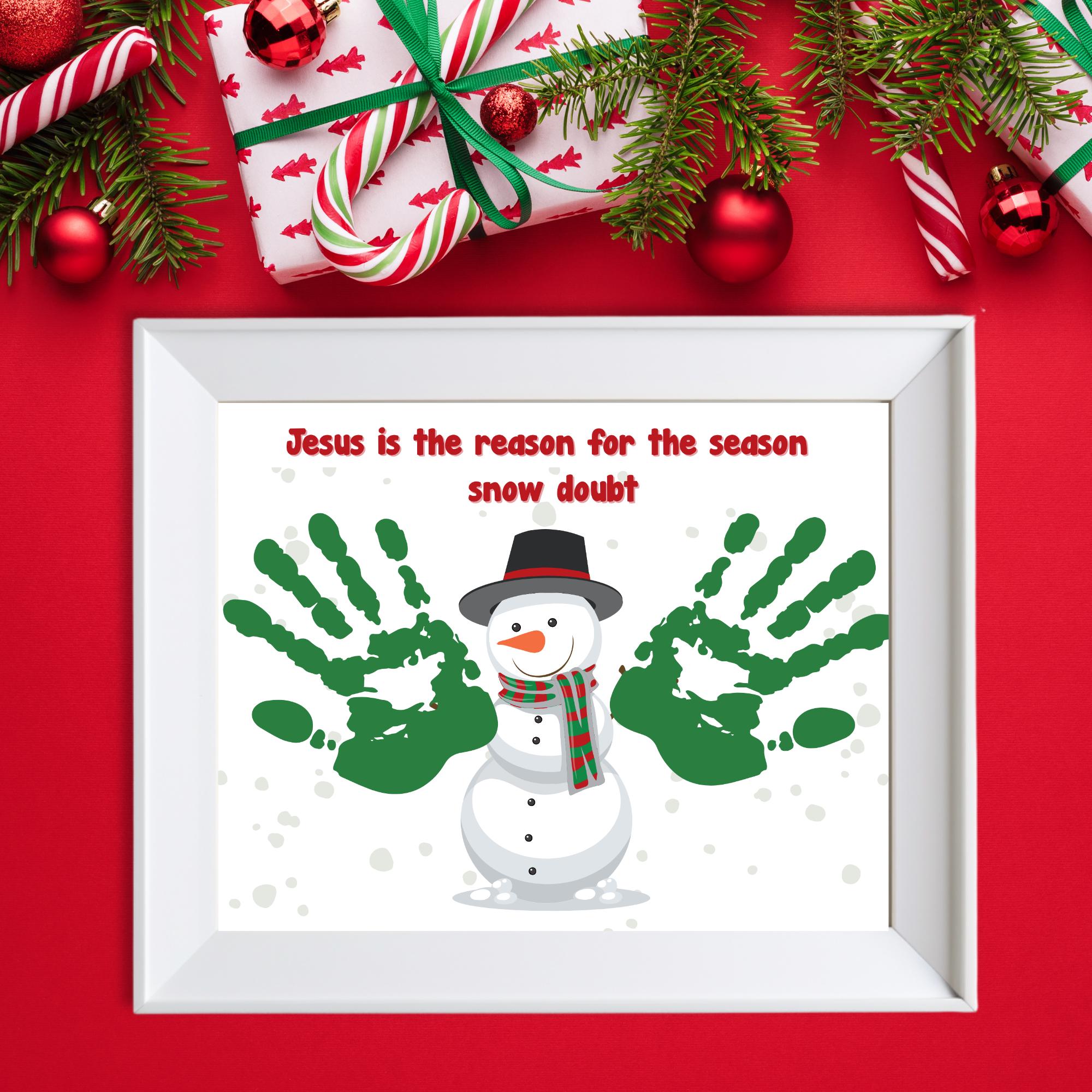 Christmas Hand Print Craft, Christian Handprint, Christmas Sunday ...