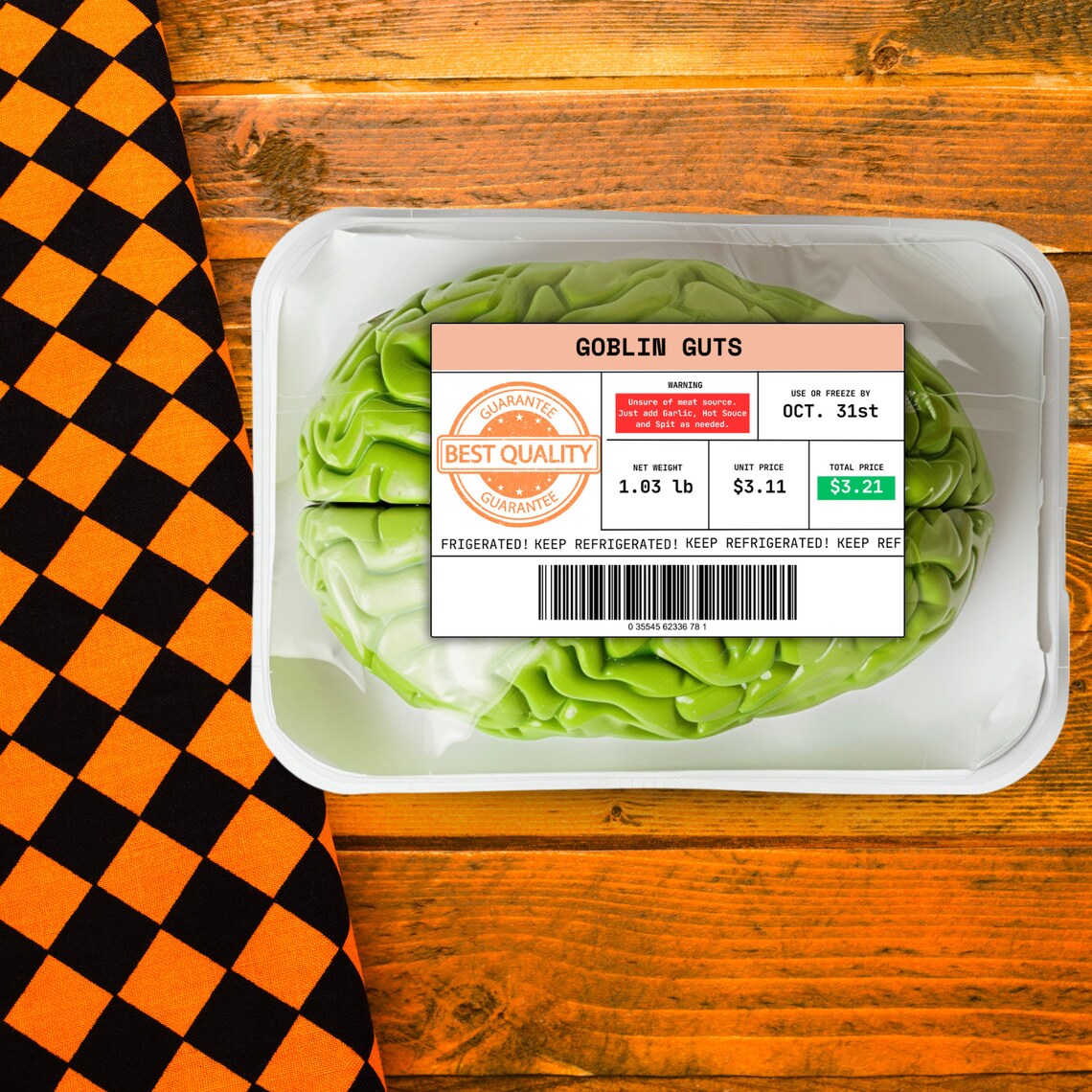 Halloween Meat Label, Fake Meat Label, Funny Fake Labels, Halloween ...