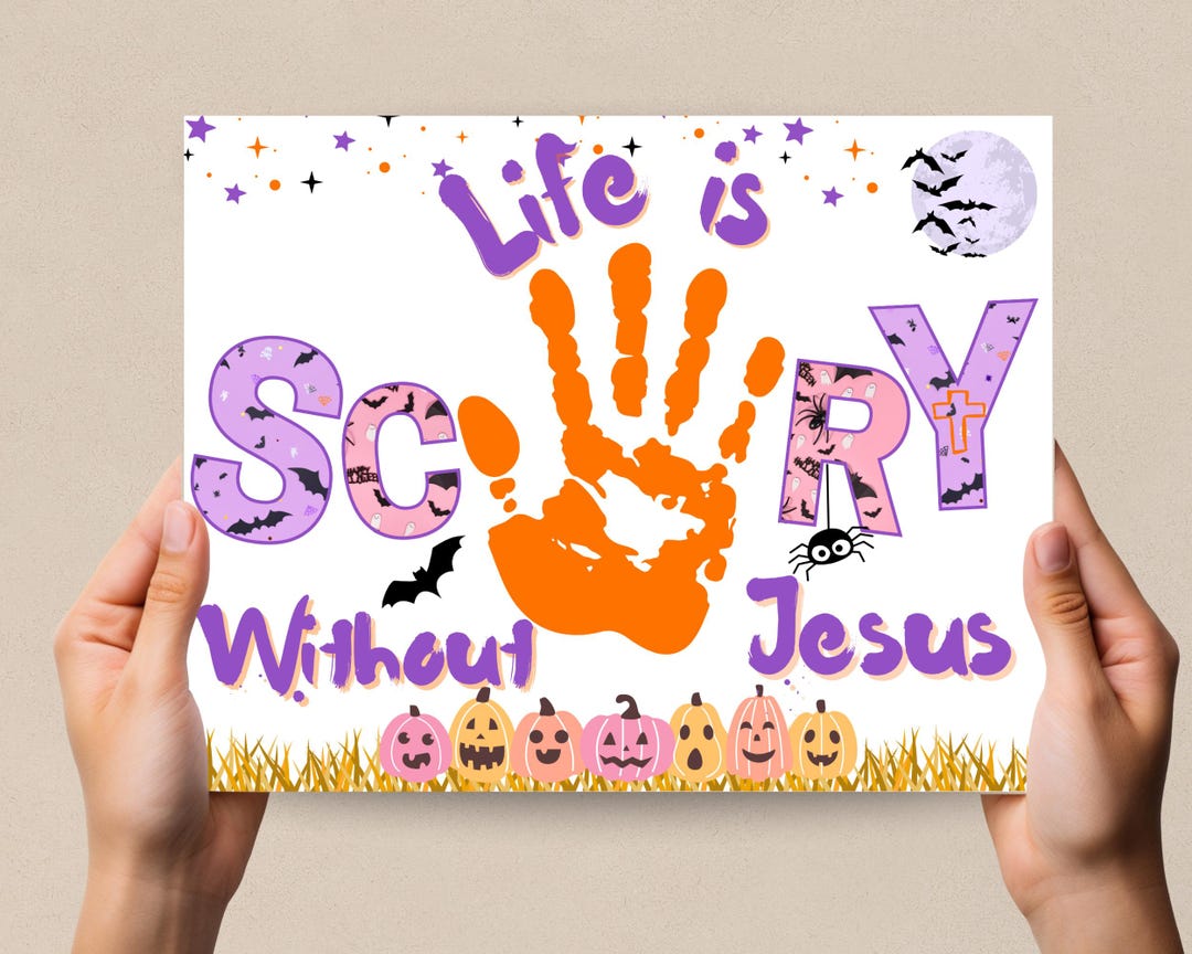 Halloween Christian Handprint Craft, Handprint Art, Preschool Activity ...