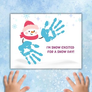 Snowman Handprint Craft, Winter Handprint Art, Winter Handprint ...
