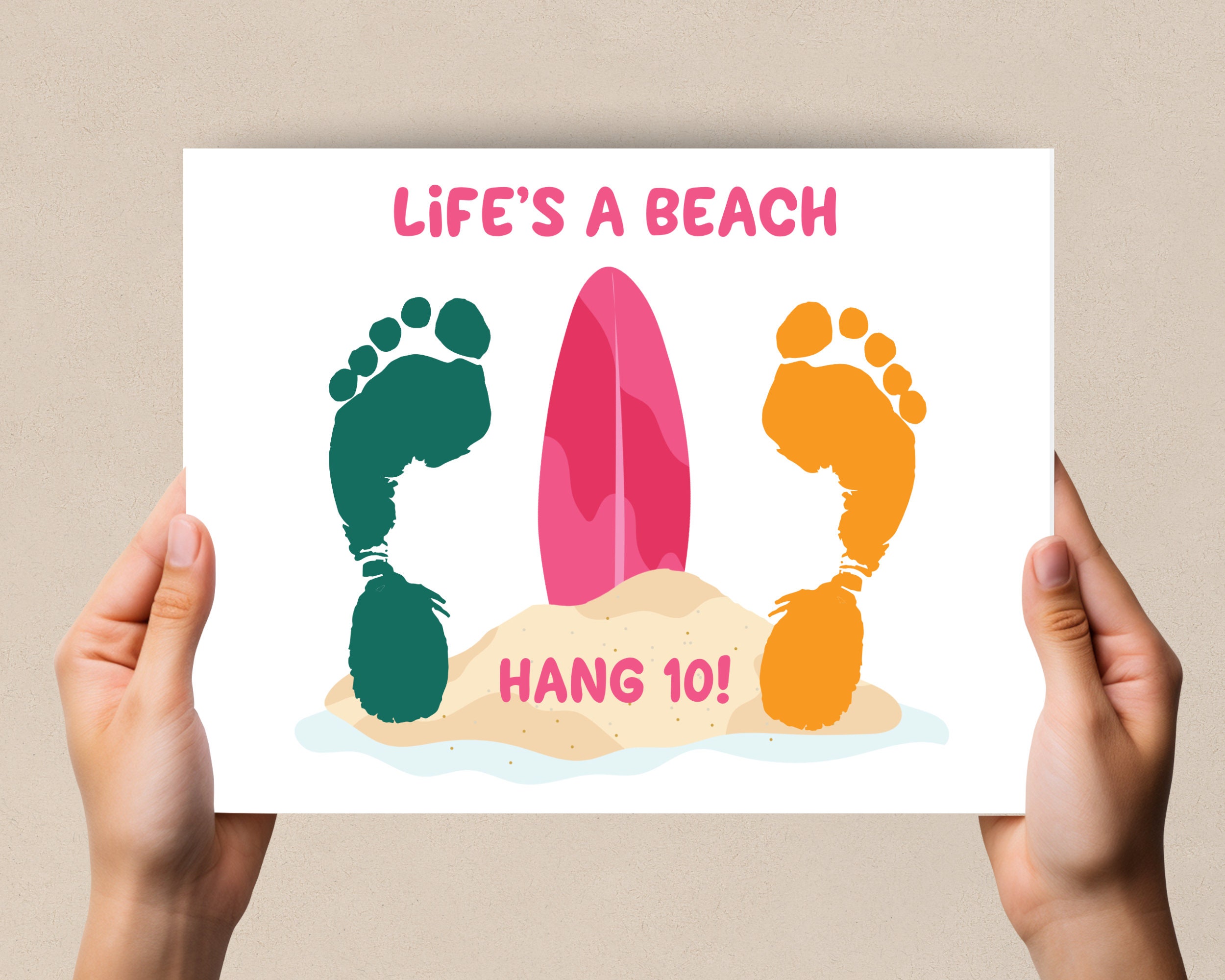 Summer Footprint Art. Life's A Beach Craft for Babies Toddlers ...