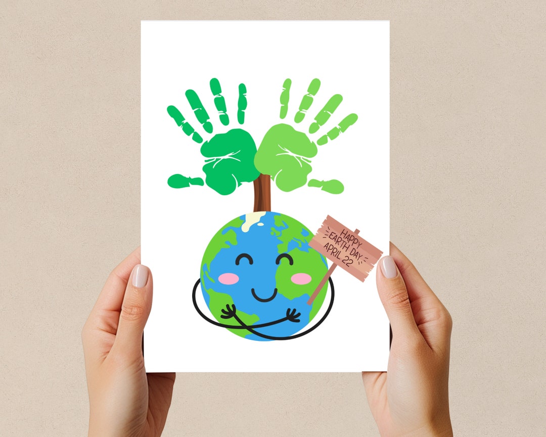 Earth Day Handprint Art, Handprint Earth Day Craft, Earth Day Keepsake ...