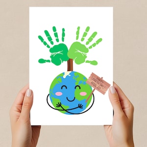 Earth Day Handprint Art, Handprint Earth Day Craft, Earth Day Keepsake ...