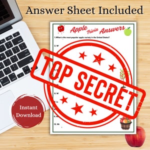 Apple Trivia Game, Fall Trivia Game. Work Party Game, Halloween Party ...