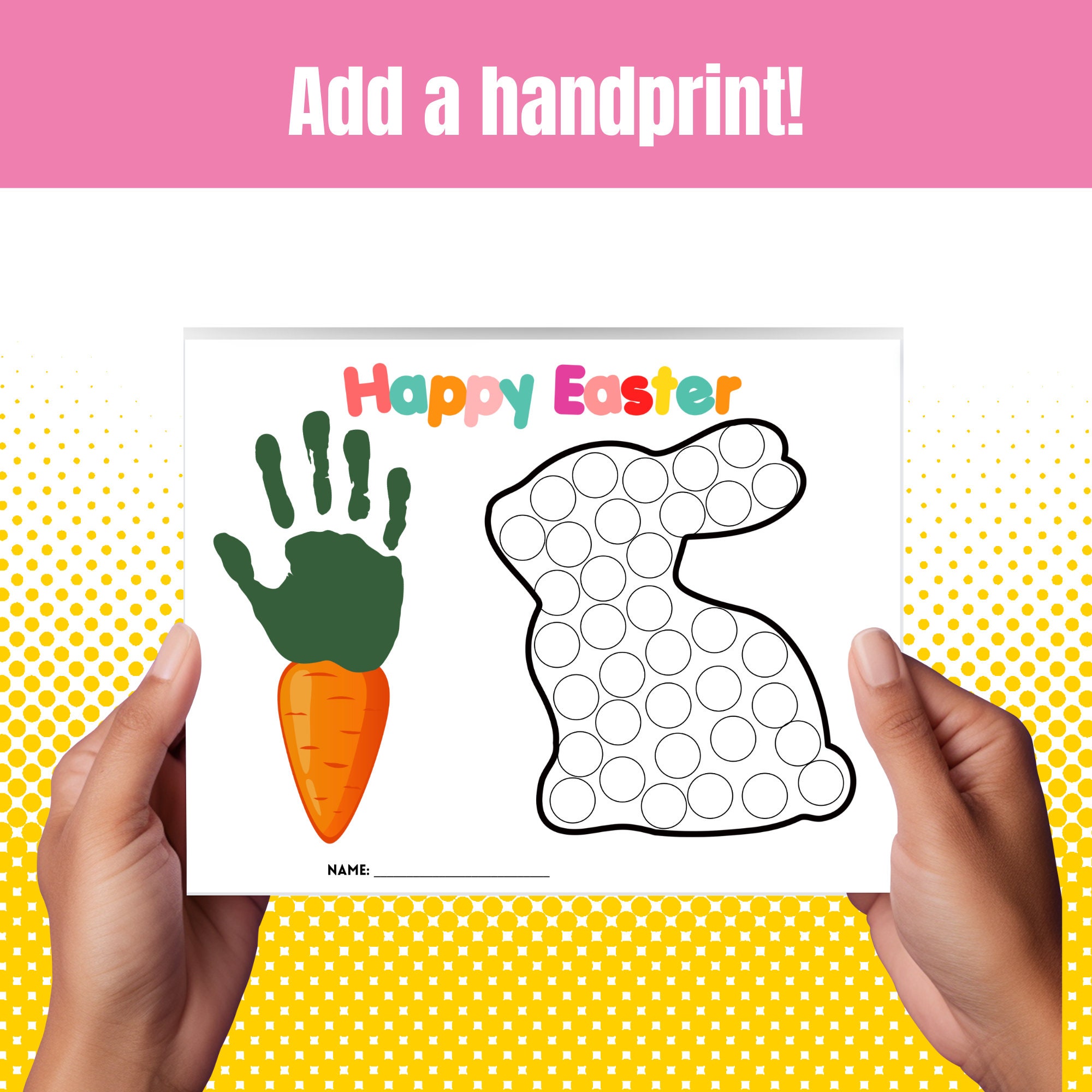 Easter Dot Marker Handprint Art Coloring Page for Preschoolers. Easter ...